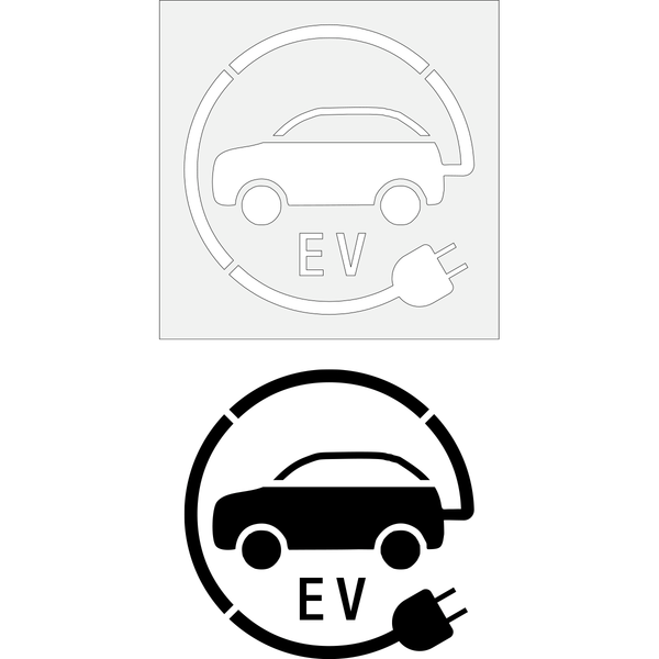 Electric Vehicle Charging Plastic Stencil | Western Safety Sign