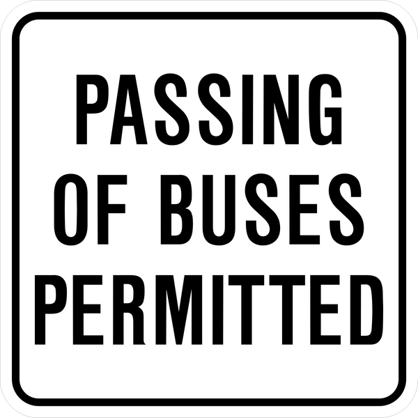 Passing of Buses Permitted Sign | Western Safety Sign