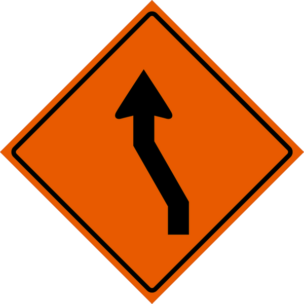 Lane Diversion One Lane Left Work Zone Sign | Western Safety Sign