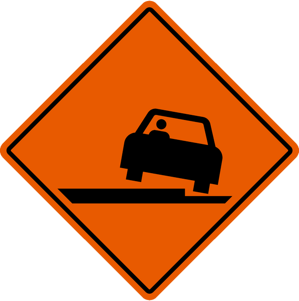 Pavement Drop Off Work Zone Sign | Western Safety Sign