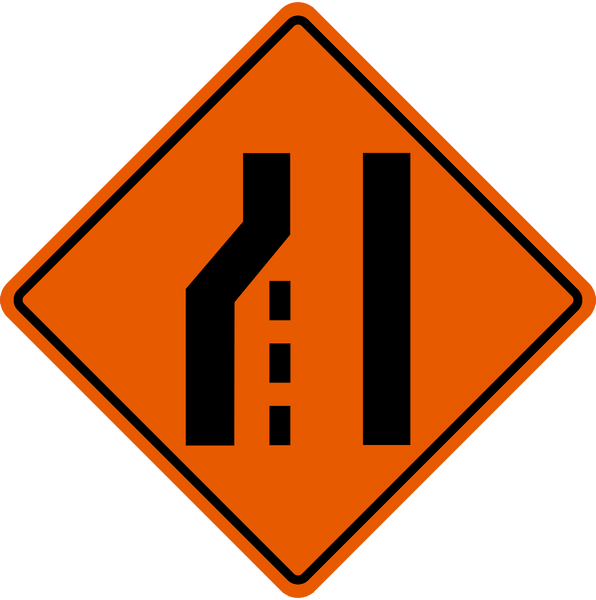Temporary Left Lane Closure Work Zone Sign | Western Safety Sign