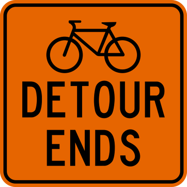 Bike Lane Detour Ends Work Zone Sign | Western Safety Sign