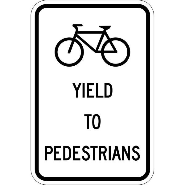 Bike Yield to Pedestrians Sign | Western Safety Sign