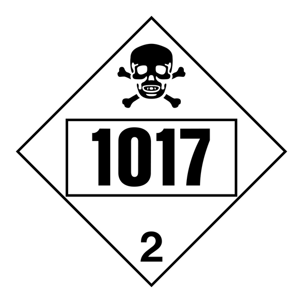 Class 2.3 UN 1017 Chlorine Gas TDG Placard Sign | Western Safety Sign