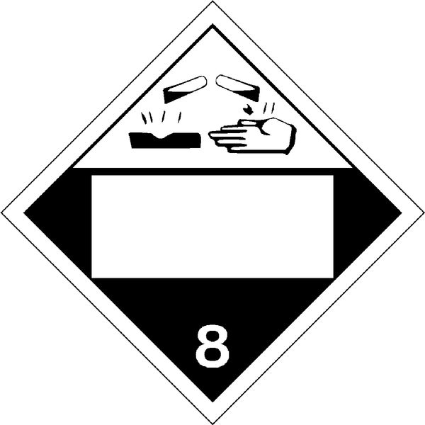 Class 8 Corrosive with Custom UN Number Box - TDG Placard Sign ...