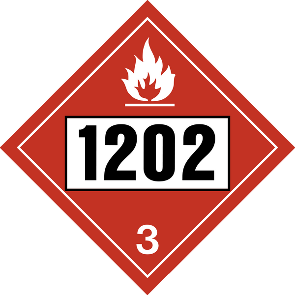Class 3 UN 1202 Diesel TDG Placard | Western Safety Sign