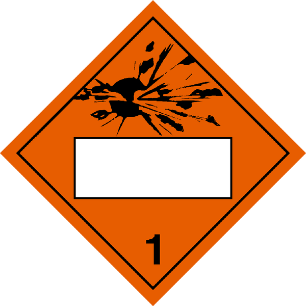 Class 1 Explosives Custom UN Number TDG Placard Sign | Western Safety Sign