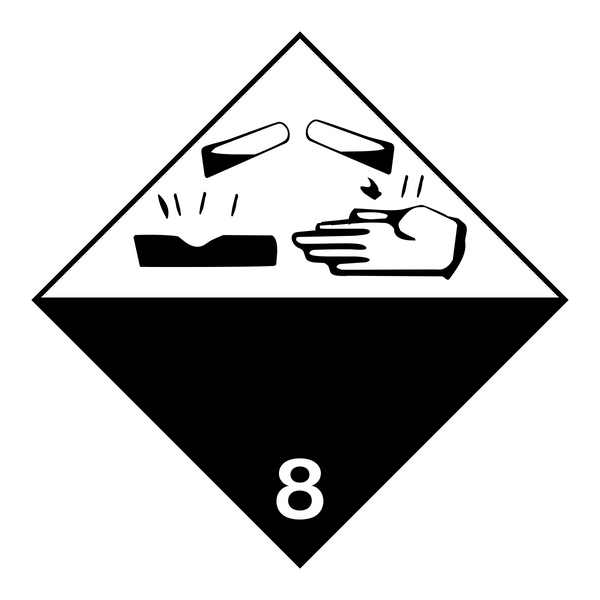 Class 8 Corrosive TDG Placard Sign | Western Safety Sign