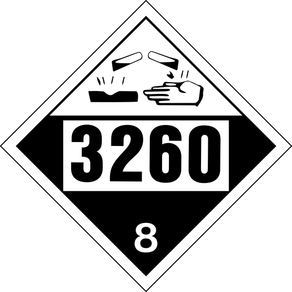 Class 8 Corrosive Solids UN3260 - TDG Placard Sign | Western Safety Sign