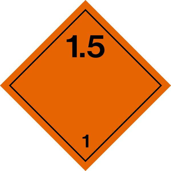 Class 1 Explosives 1.5 Very Intensive Explosions TDG Placard Sign ...