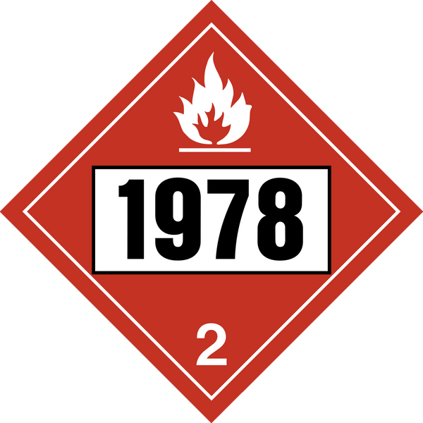 Class 2.1 UN 1978 Propane TDG Placard Sign | Western Safety Sign