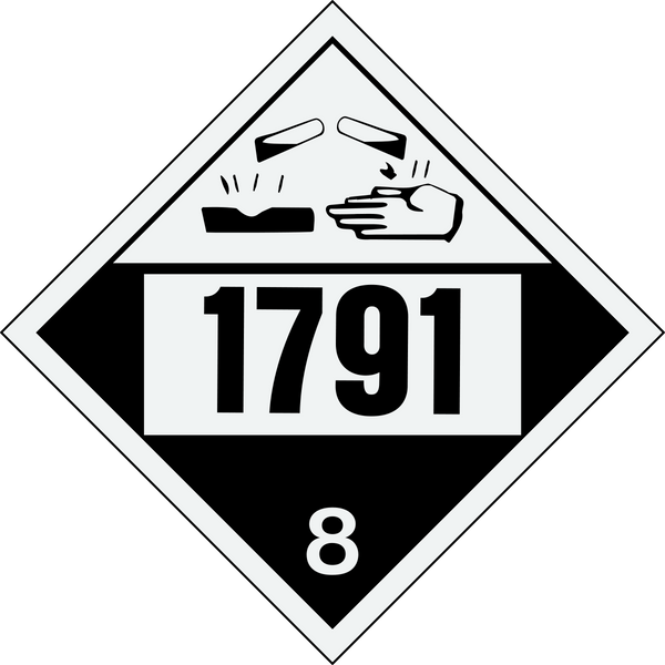 Class 8 - Corrosive - Hypochlorite Solutions UN#1791 – Western Safety Sign