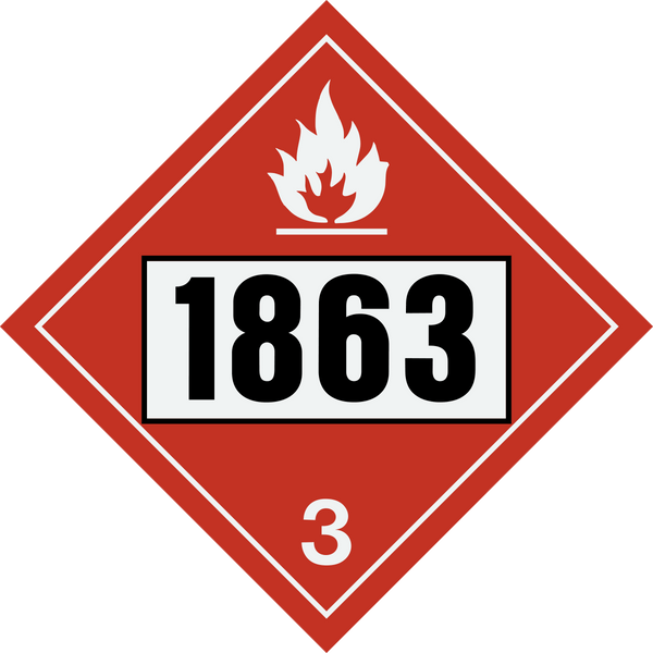 Class 3 Flammable Liquids Aviation Fuel UN1863 - TDG Placard Sign ...