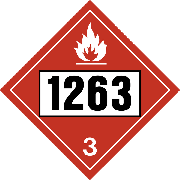 Class 3 UN 1263 Paint Related Materials TDG Placard Sign | Western ...