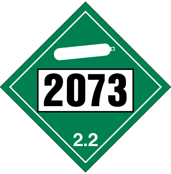 Class 2.2 UN 2073 Ammonia Solution TDG Placard Sign | Western Safety Sign