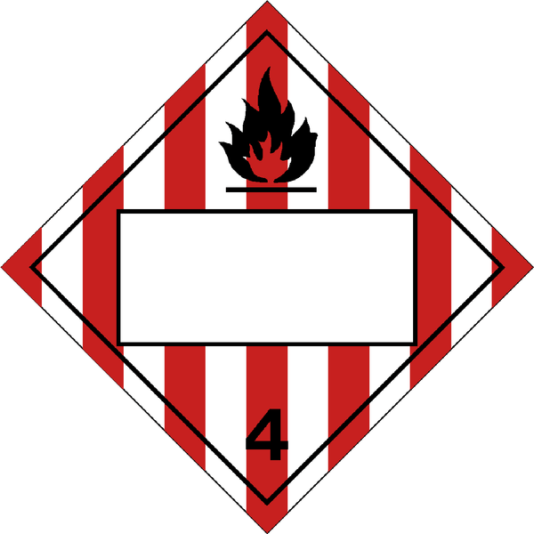 Class 4 Flammable Solids with Custom UN Number Box - TDG Placard Sign ...