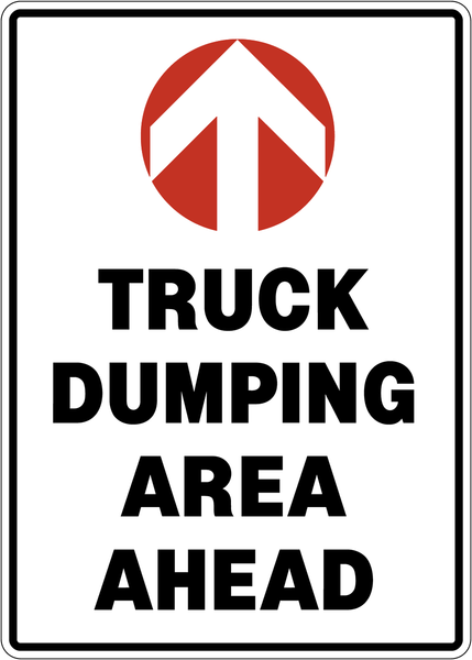 Truck Dumping Area Ahead | Western Safety Sign