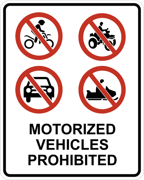 Motorized Vehicles Prohibited Sign | Western Safety Sign