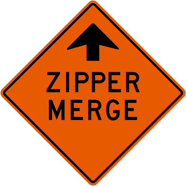 Zipper Merge Ahead Work Zone Sign | Western Safety Sign