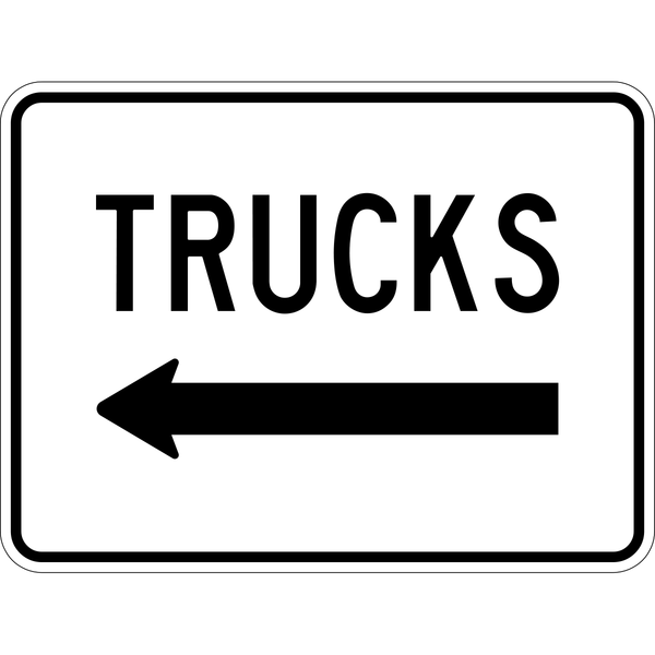 Trucks Left | Western Safety Sign