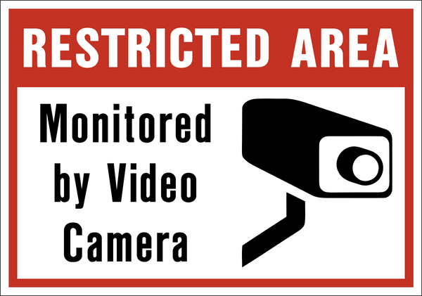 Restricted Area Monitored By Camera Sign | Western Safety Sign