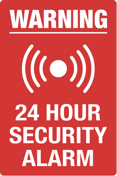 Warning 24 Hour Security Alarm Sign | Western Safety Sign