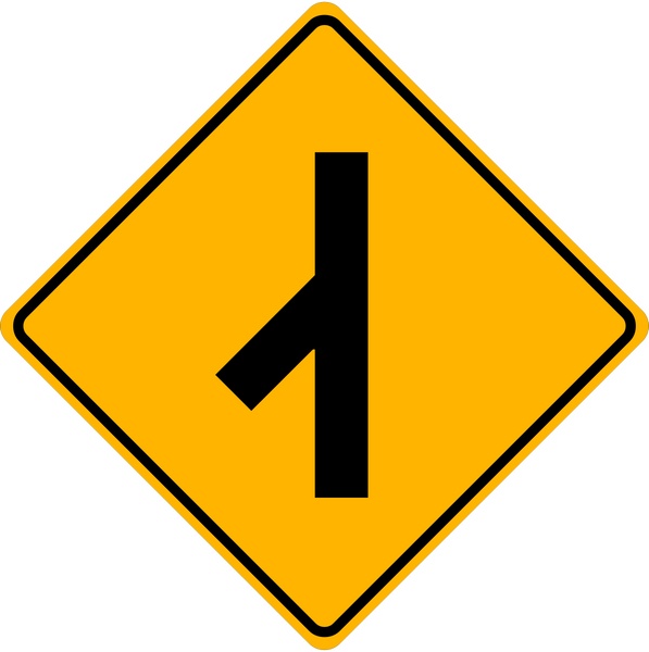 Concealed Merge Left Warning Traffic Sign | Western Safety Sign