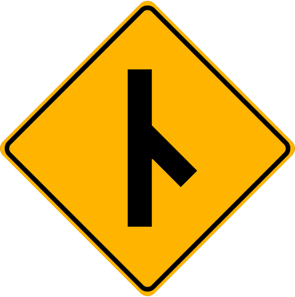 Concealed Merge Right Warning Traffic Sign | Western Safety Sign