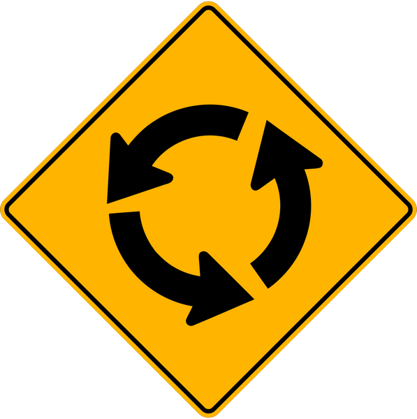Traffic Circle Warning Traffic Sign | Western Safety Sign