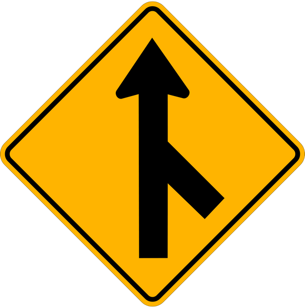 Concealed Merge Ahead Warning Traffic Sign | Western Safety Sign