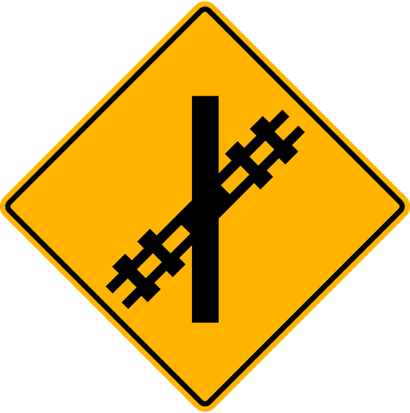 Railway Crossing Left Warning Traffic Sign | Western Safety Sign