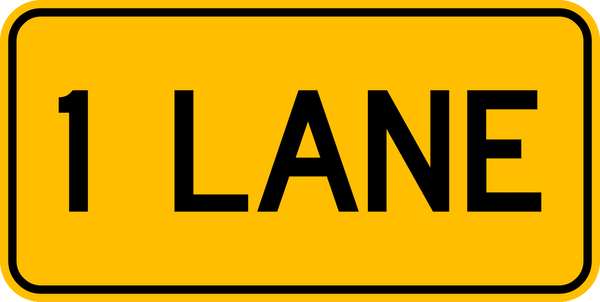 Narrow Bridge One Lane Tab Warning Traffic Sign | Western Safety Sign