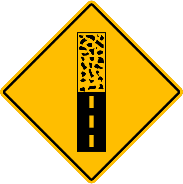 Paved Surface Ends Warning Traffic Sign | Western Safety Sign