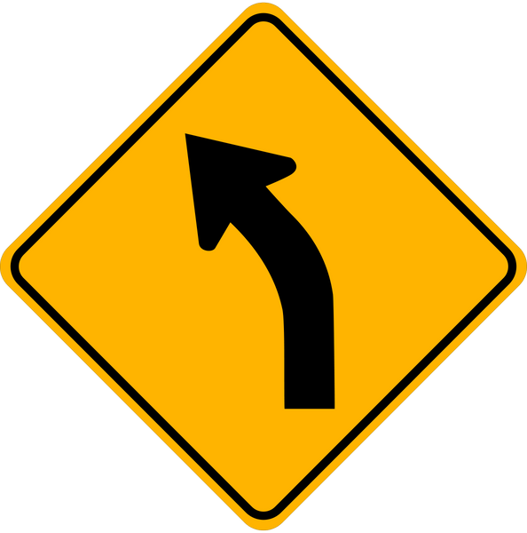 Left Curve Warning Traffic Sign | Western Safety Sign