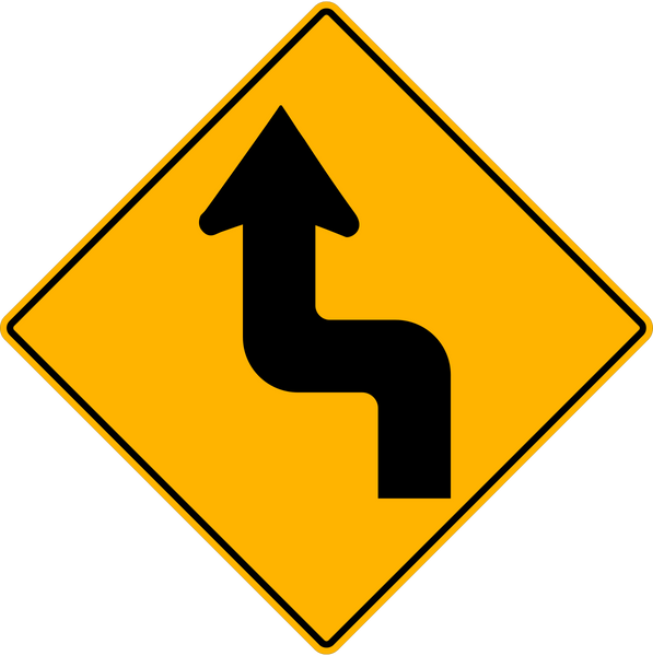 Sharp Winding Road Left Warning Traffic Sign | Western Safety Sign