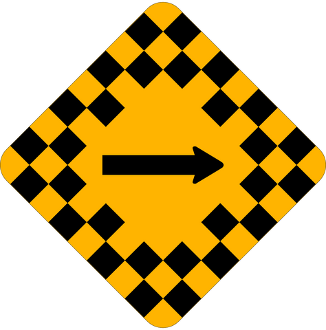 Checkerboard with Arrow Warning Traffic Sign | Western Safety Sign