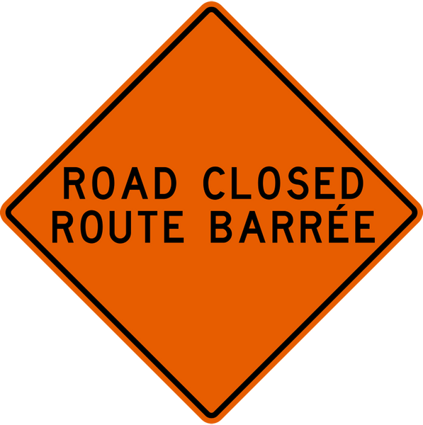 Road Closed Bilingual Work Zone Sign | Western Safety Sign