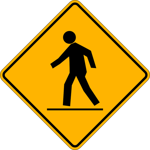 Pedestrian Crossing Right Warning Traffic Sign | Western Safety Sign
