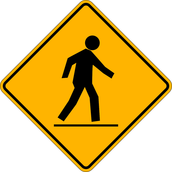 Pedestrian Crossing Left Warning Traffic Sign | Western Safety Sign