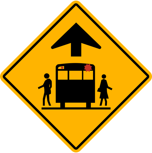School Bus Stop Ahead Warning Traffic Sign | Western Safety Sign