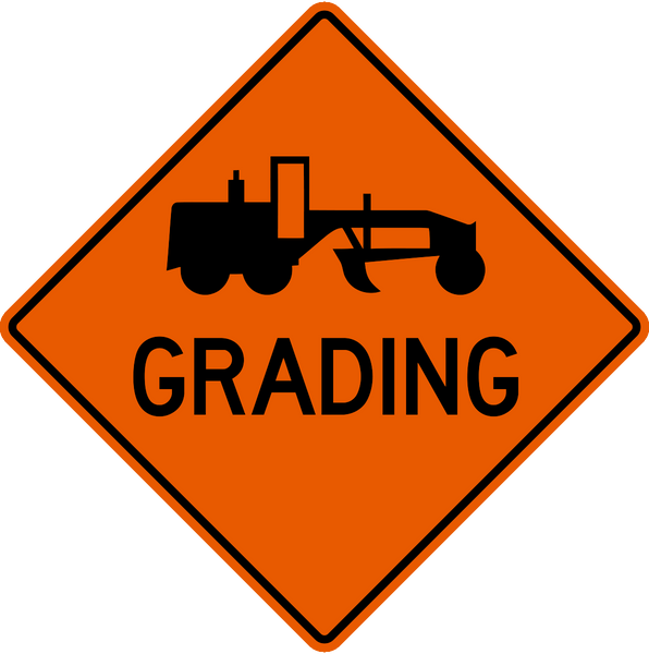 Grading Work Zone Sign | Western Safety Sign