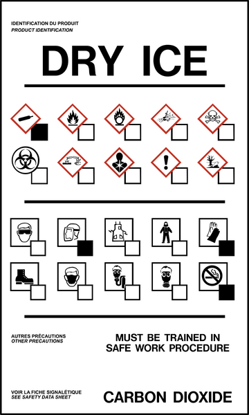 Product Identifier Label - Dry Ice | Western Safety Sign