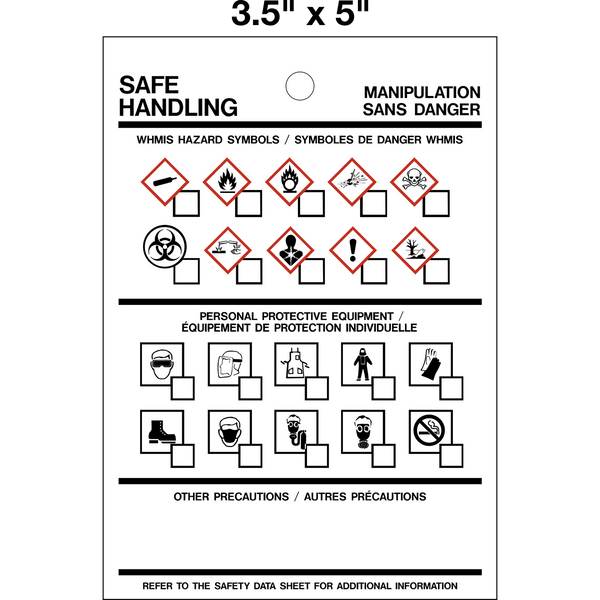 Product Identifier TAG - Safe Handling - Bilingual | Western Safety Sign