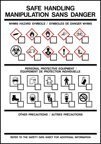 Product Identifier Label - Safe Handling Bilingual | Western Safety Sign